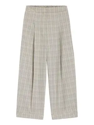 BOSS Checked Oversized-Fit Trousers