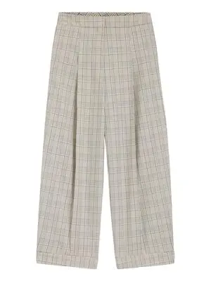 BOSS Checked Oversized-fit Trousers - Patterned