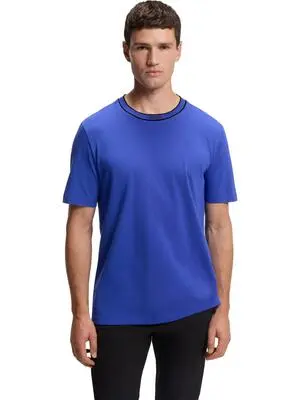 BOSS Cotton T-shirt With Logo Crew Neck - Blue