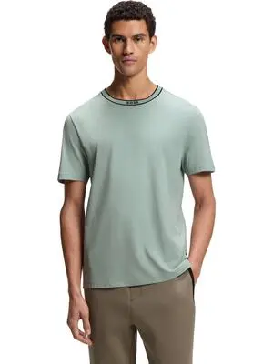 BOSS Cotton T-shirt With Logo Crew Neck - Light Green