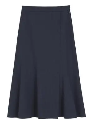 BOSS Melange A-line Virgin Wool Skirt - Dark Blue