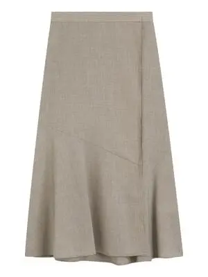 BOSS Melange A-line Virgin Wool Skirt - Light Beige