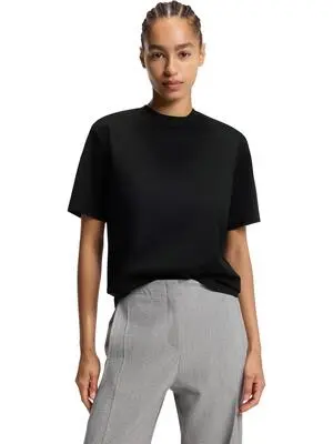 BOSS Relaxed-fit T-shirt In Mercerized Cotton - Black