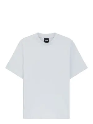 BOSS Relaxed-fit T-shirt In Mercerized Cotton - Light Blue