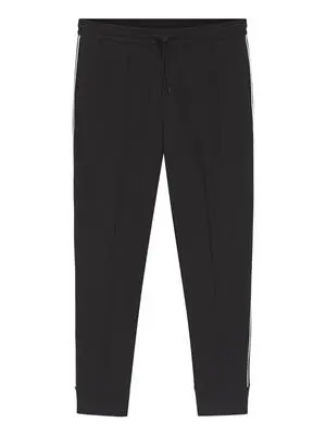 BOSS Piping-detail Tracksuit Bottoms In A Cotton Blend - Black