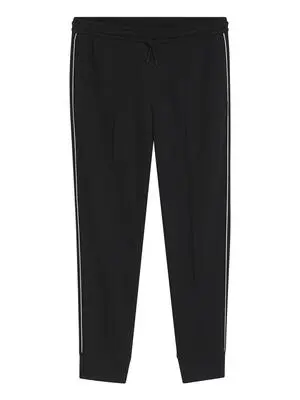 BOSS Piping-detail Tracksuit Bottoms In A Cotton Blend - Black