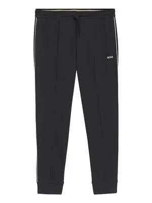 BOSS Piping-detail Tracksuit Bottoms In A Cotton Blend - Dark Blue