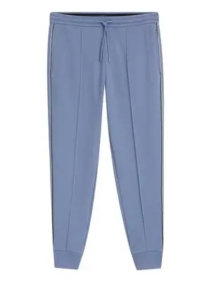 BOSS Piping-detail Tracksuit Bottoms In A Cotton Blend - Light Blue