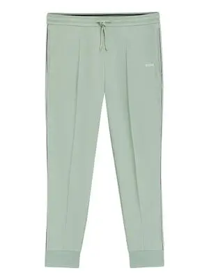 BOSS Piping-detail Tracksuit Bottoms In A Cotton Blend - Light Green
