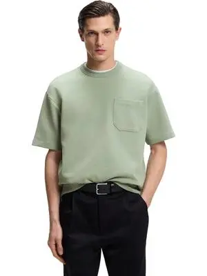 BOSS Peached T-shirt In A Cotton Blend - Light Green