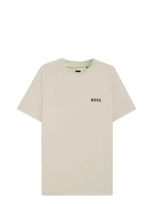BOSS Active Quick-dry Slim-fit T-shirt With Four-way Stretch - Light Beige