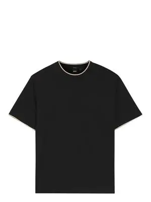 BOSS Regular-fit T-shirt In Mercerised Cotton Black