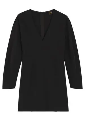 BOSS Cutline Detail V-neck Dress - Black