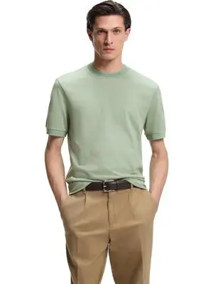 BOSS Regular-fit T-shirt In A Mercerised Cotton Blend - Light Green