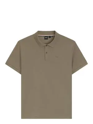 BOSS Pallas Polo Shirt In Cotton Piqué With Logo Details Light Brown