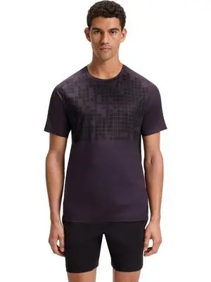 BOSS Stretch-mesh Slim-fit T-shirt With All-over Print - Purple