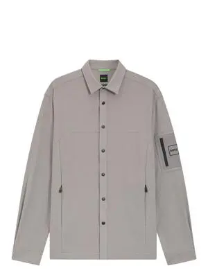 BOSS Relaxed-fit Overshirt In Waffle Fabric