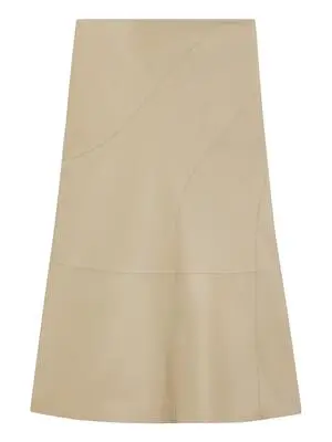 BOSS Nappa Leather A-line Skirt - Light Beige