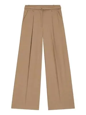 Hugo Pleated Buckled-belt Trousers - Patterned