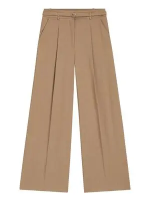 Hugo Pleated Buckled-belt Trousers - Patterned