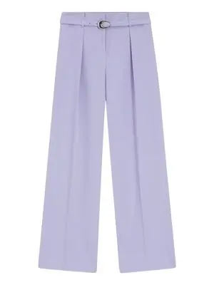 Hugo Pleated Buckled-belt Trousers - Purple