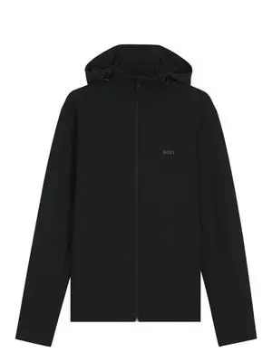 BOSS Zip-up Hoodie With Reflective Details - Black