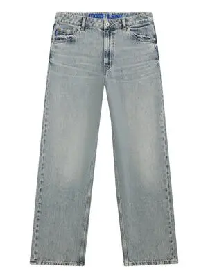 Hugo Ocean- Loose-fit Jeans In Rigid Denim - Blue