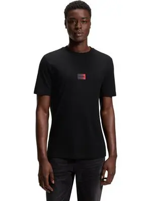 Hugo Gradient-logo T-shirt In Cotton Jersey - Black