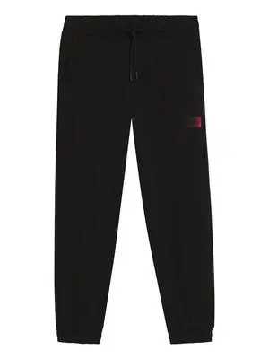 Hugo Gradient-logo Tracksuit Bottoms In Cotton Terry - Black