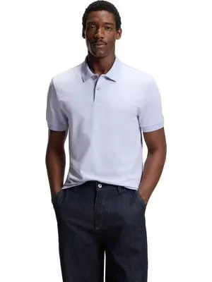 BOSS Bubble-structure Polo Shirt In Cotton - Light Purple