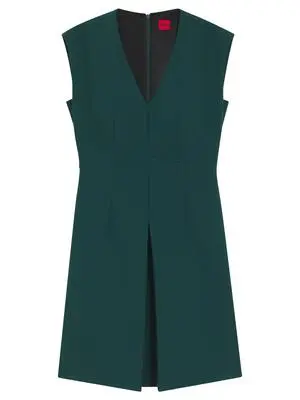 Hugo Sleeveless Dress With Pleat - Dark Green