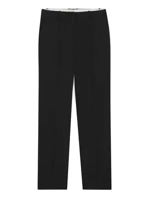 BOSS Virgin Wool Regular Fit Tailored Trousers - Black