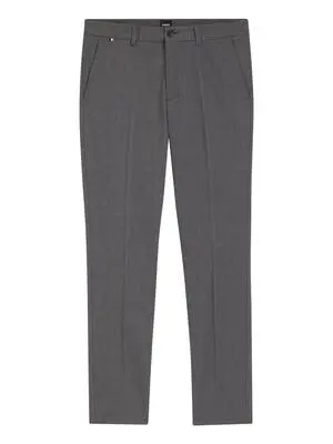 BOSS Slim-fit Stretch-cotton Dobby Trousers - Black
