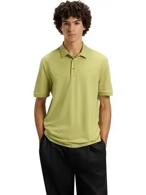 Hugo Regular-fit Cotton Polo With Logo Print Green