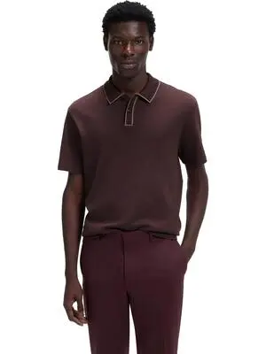 Hugo Cotton-jersey Polo Shirt With Contrast Edges - Light Brown