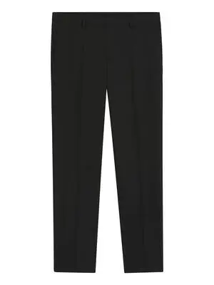 Hugo Slim-fit Trousers In Wool-blend Poplin - Black