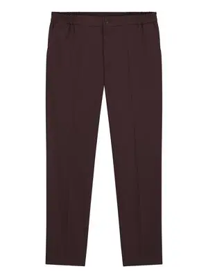 Hugo Slim-fit Trousers In Wool-blend Poplin - Light Brown