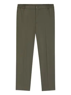 Hugo Slim-fit Trousers In Wool-blend Poplin - Light Green