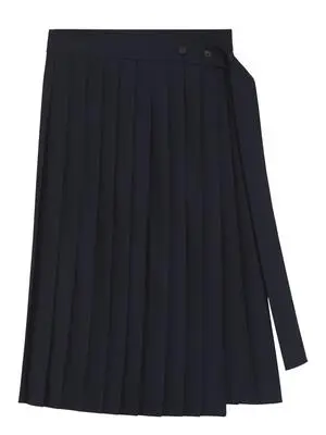 BOSS A-line Pleated Skirt - Dark Blue