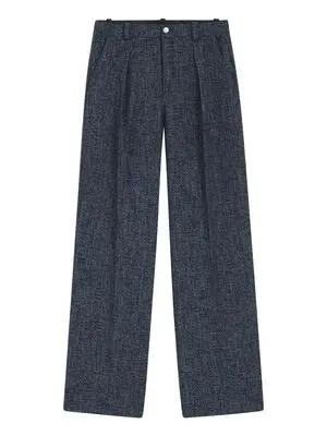 BOSS Stretch Tweed Wide-leg Trousers - Patterned