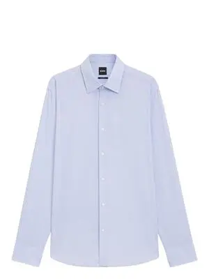 BOSS Wrinkle-resistant Regular-fit Shirt In Cotton - Light Blue