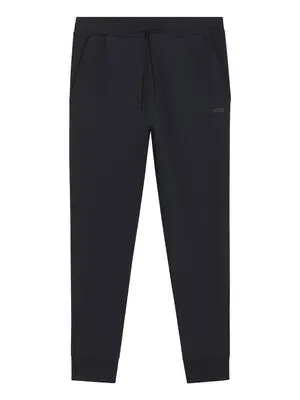 BOSS Stretch-cotton Track Pants With Logo Print - Dark Blue