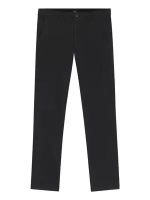 BOSS Slim-fit Chinos In Stretch-cotton Satin - Black