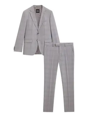 BOSS Two-piece Slim-fit Suit In Virgin Wool And Silk Silver