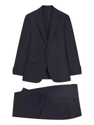 BOSS Two-piece Regular-fit Suit In Virgin Wool And Silk - Dark Blue