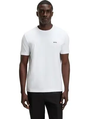 BOSS Stretch-cotton T-shirt With Logo Detail - White