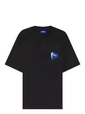 Hugo All-gender Cotton-jersey T-shirt With Heart Logo - Black