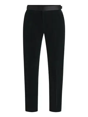 BOSS Slim-fit Tuxedo Trousers In Cotton Velvet
