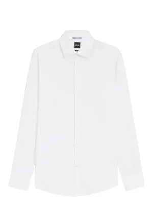 BOSS Slim-fit Shirt In Performance-stretch Twill - White