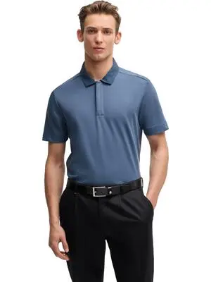 BOSS Polo Shirt With Antibacterial Performance Blue